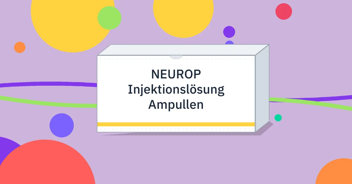 Symbolbild: Packung mit der Aufschrift NEUROP Injektionslösung Ampullen (PZN 01716137) – Verfügbarkeit und Bezug in Apotheken in Frankfurt am Main