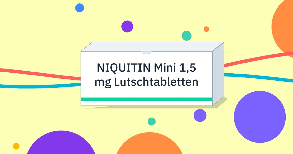 Symbolbild: Packung mit der Aufschrift NIQUITIN Mini 1,5 mg Lutschtabletten (PZN 07319377) – Verfügbarkeit und Bezug in Apotheken in Frankfurt am Main