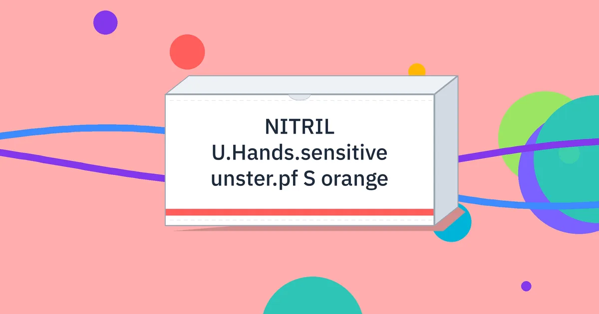 Symbolbild: Packung mit der Aufschrift NITRIL U.Hands.sensitive unster.pf S orange (PZN 11306794) – Verfügbarkeit und Bezug in Apotheken in Frankfurt am Main