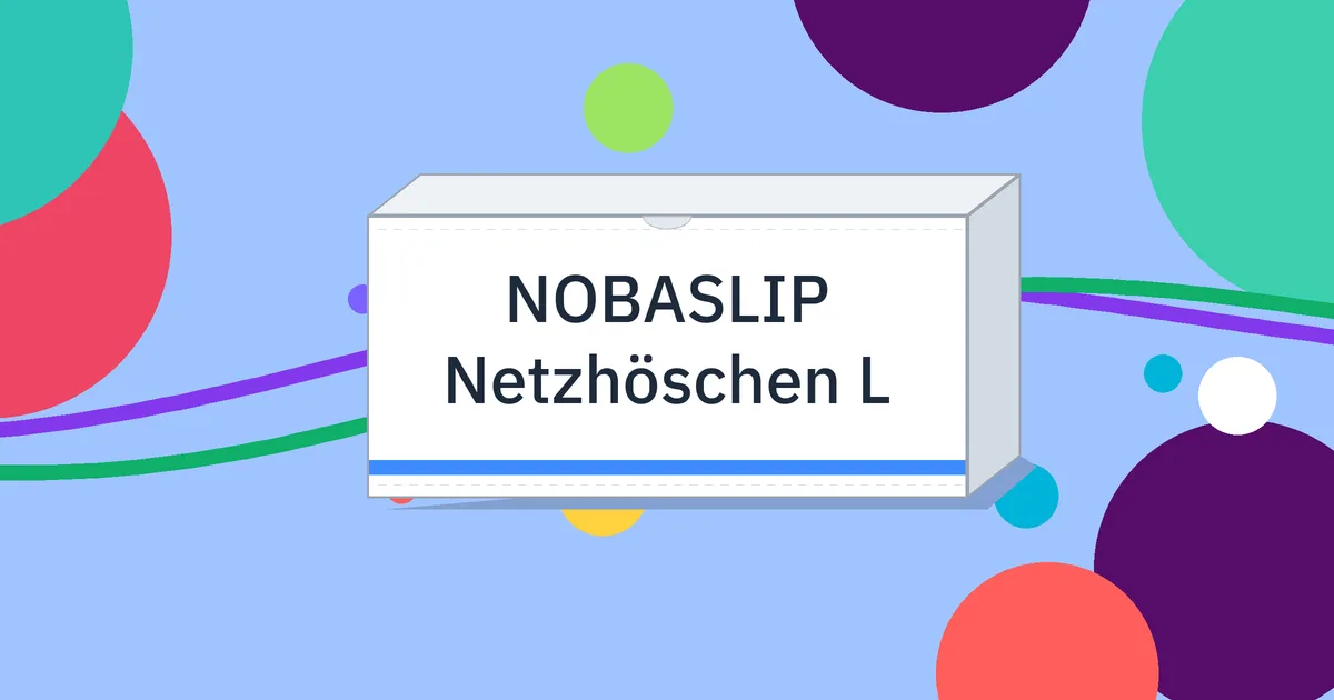 Symbolbild: Packung mit der Aufschrift NOBASLIP Netzhöschen L (PZN 01475308) – Verfügbarkeit und Bezug in Apotheken in Frankfurt am Main