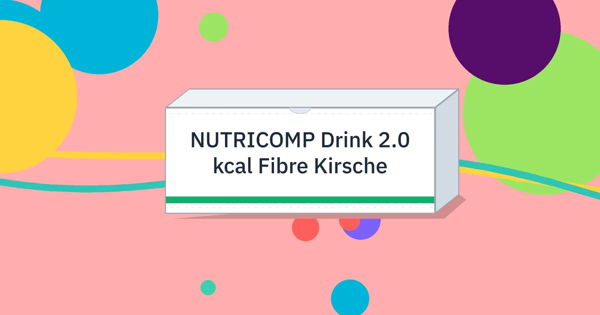 Symbolbild: Packung mit der Aufschrift NUTRICOMP Drink 2.0 kcal Fibre Kirsche (PZN 11137854) – Verfügbarkeit und Bezug in Apotheken in Frankfurt am Main