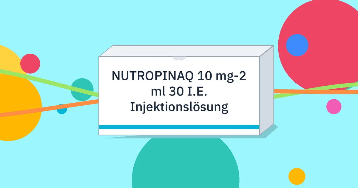 Symbolbild: Packung mit der Aufschrift NUTROPINAQ 10 mg-2 ml 30 I.E. Injektionslösung (PZN 11511620) – Verfügbarkeit und Bezug in Apotheken in Frankfurt am Main