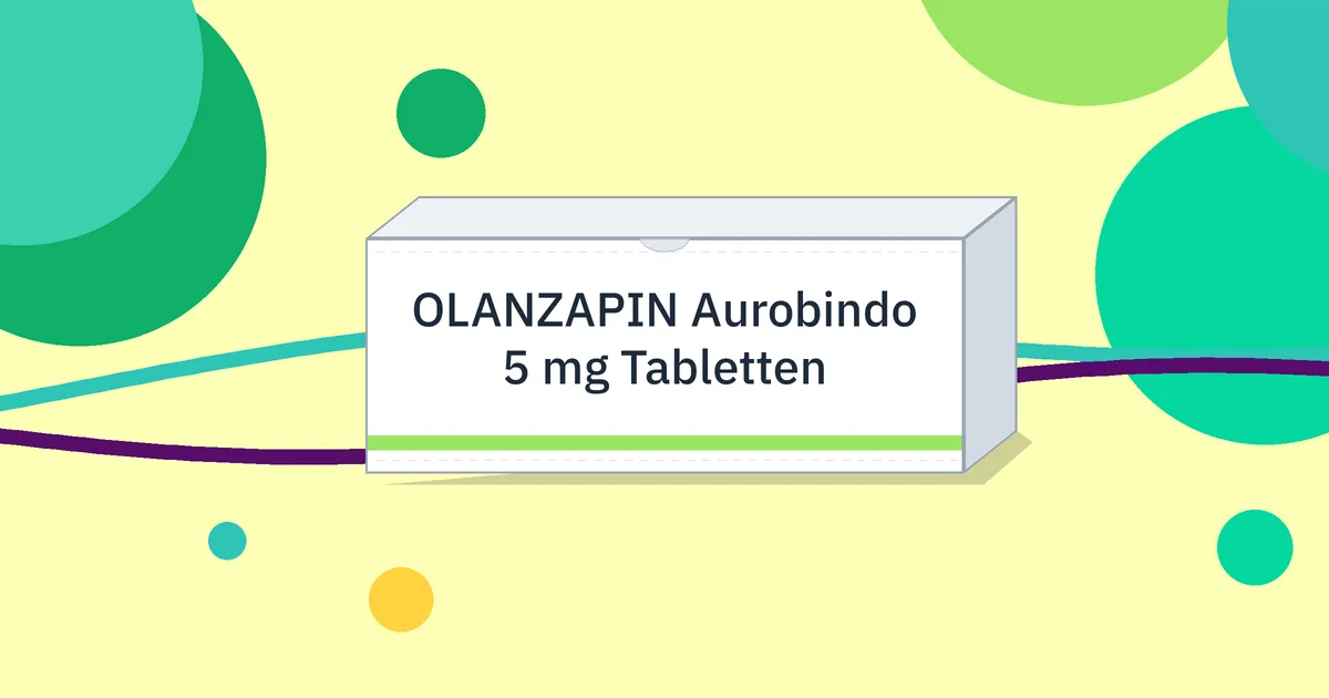 Symbolbild: Packung mit der Aufschrift OLANZAPIN Aurobindo 5 mg Tabletten (PZN 18794354) – Verfügbarkeit und Bezug in Apotheken in Frankfurt am Main