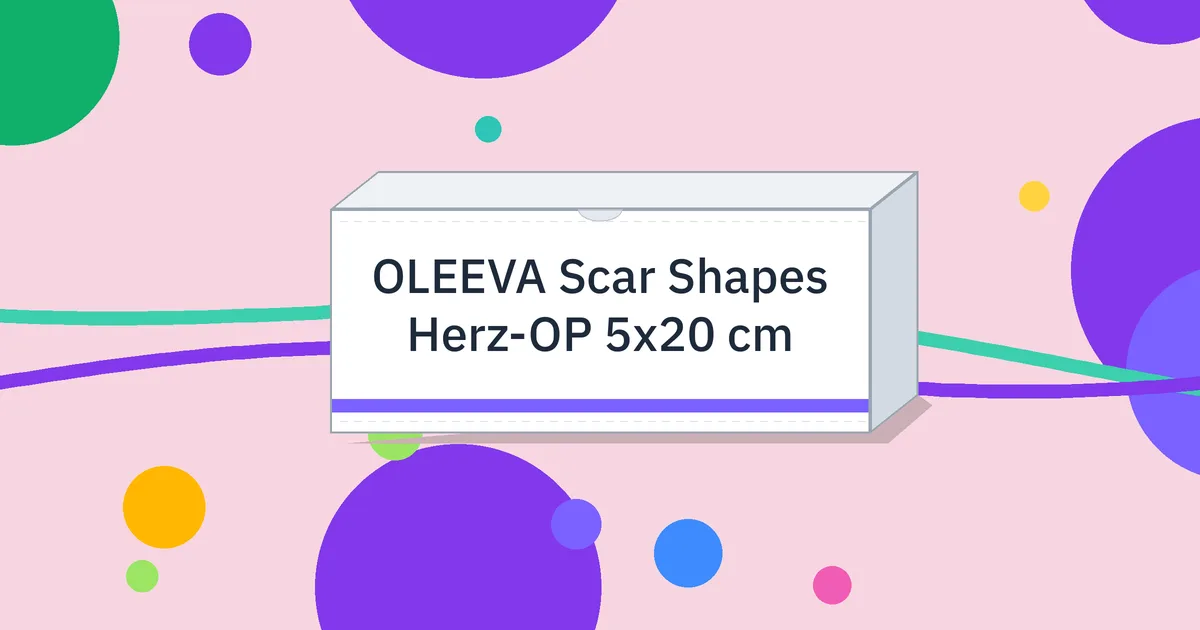 Symbolbild: Packung mit der Aufschrift OLEEVA Scar Shapes Herz-OP 5x20 cm (PZN 11577949) – Verfügbarkeit und Bezug in Apotheken in Frankfurt am Main
