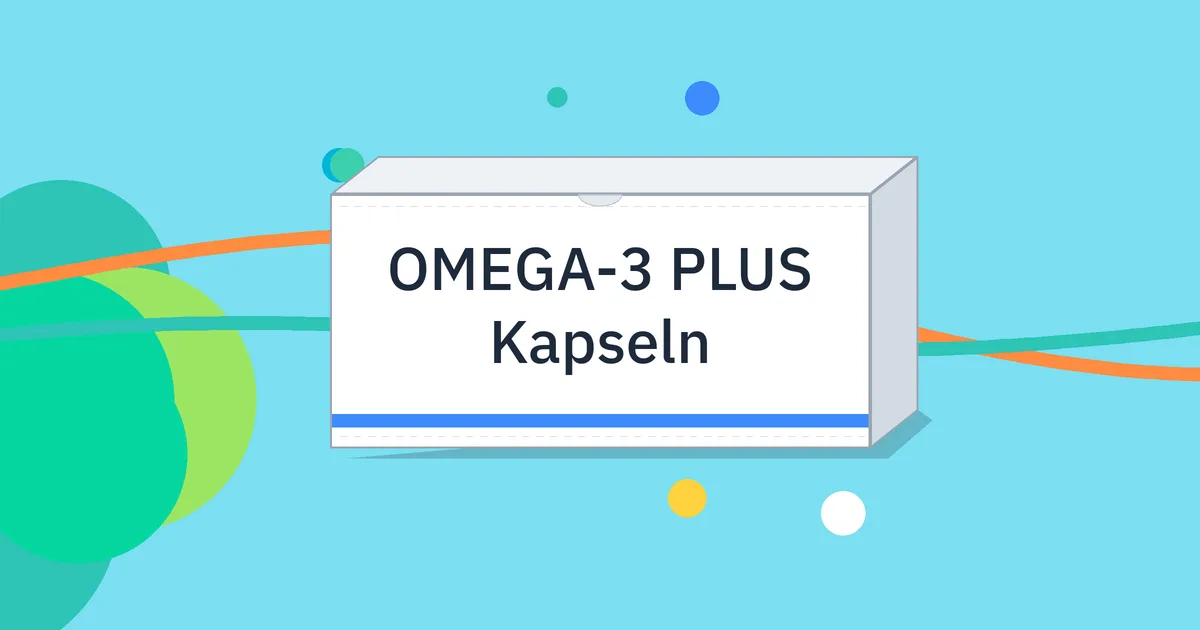 Symbolbild: Packung mit der Aufschrift OMEGA-3 PLUS Kapseln (PZN 20403823) – Verfügbarkeit und Bezug in Apotheken in Frankfurt am Main