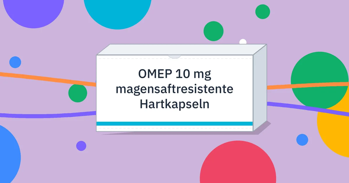 Symbolbild: Packung mit der Aufschrift OMEP 10 mg magensaftresistente Hartkapseln (PZN 01406721) – Verfügbarkeit und Bezug in Apotheken in Frankfurt am Main