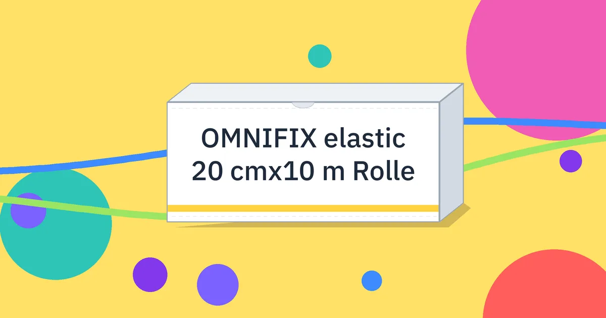 Symbolbild: Packung mit der Aufschrift OMNIFIX elastic 20 cmx10 m Rolle (PZN 19702845) – Verfügbarkeit und Bezug in Apotheken in Frankfurt am Main
