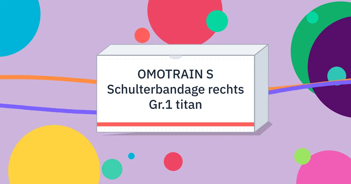 Symbolbild: Packung mit der Aufschrift OMOTRAIN S Schulterbandage rechts Gr.1 titan (PZN 01864145) – Verfügbarkeit und Bezug in Apotheken in Frankfurt am Main