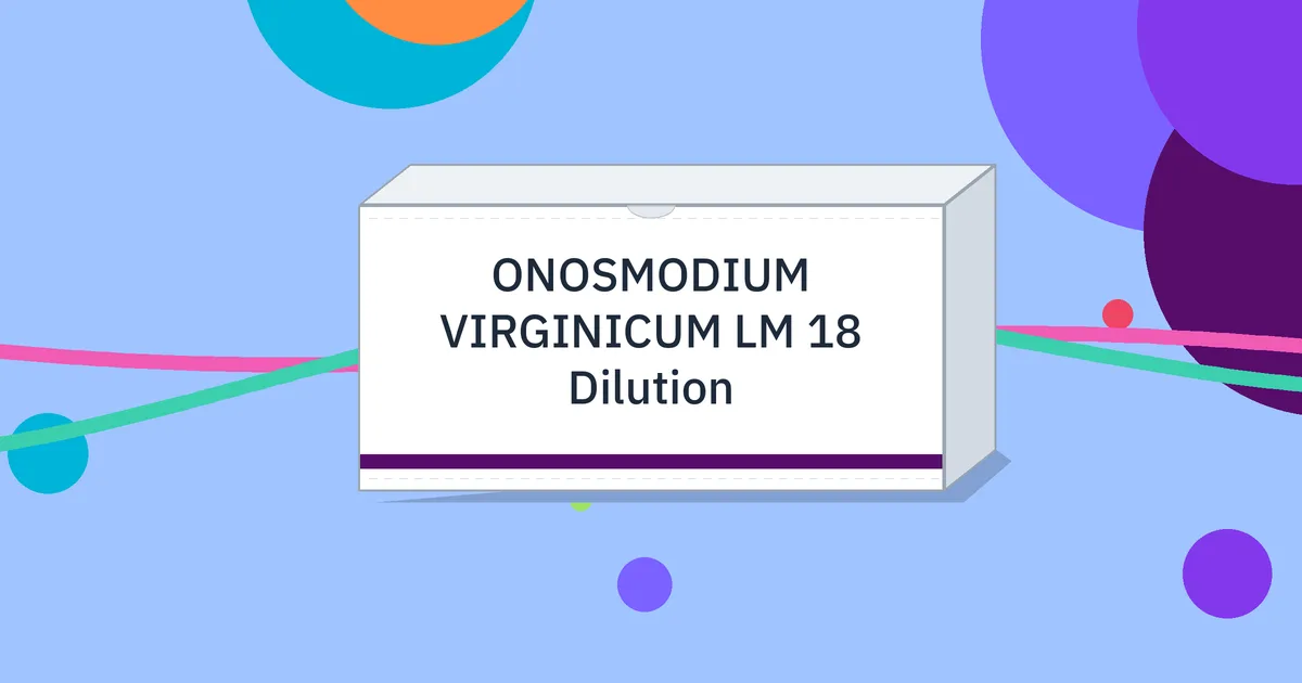 Symbolbild: Packung mit der Aufschrift ONOSMODIUM VIRGINICUM LM 18 Dilution (PZN 13626712) – Verfügbarkeit und Bezug in Apotheken in Frankfurt am Main