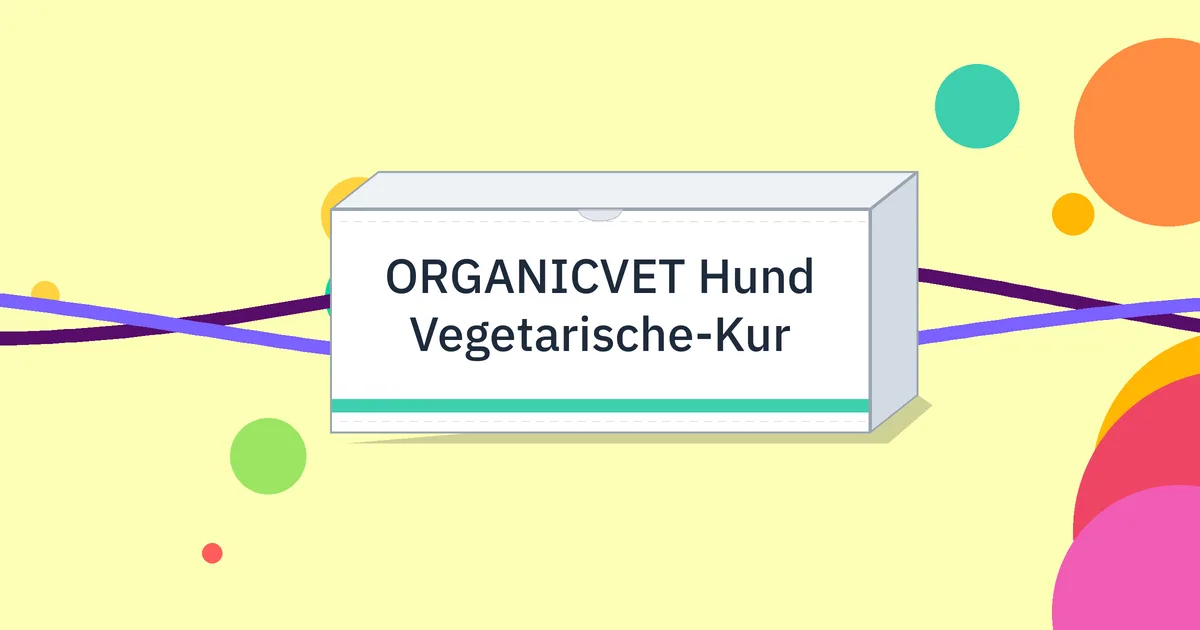 Symbolbild: Packung mit der Aufschrift ORGANICVET Hund Vegetarische-Kur (PZN 10921824) – Verfügbarkeit und Bezug in Apotheken in Frankfurt am Main