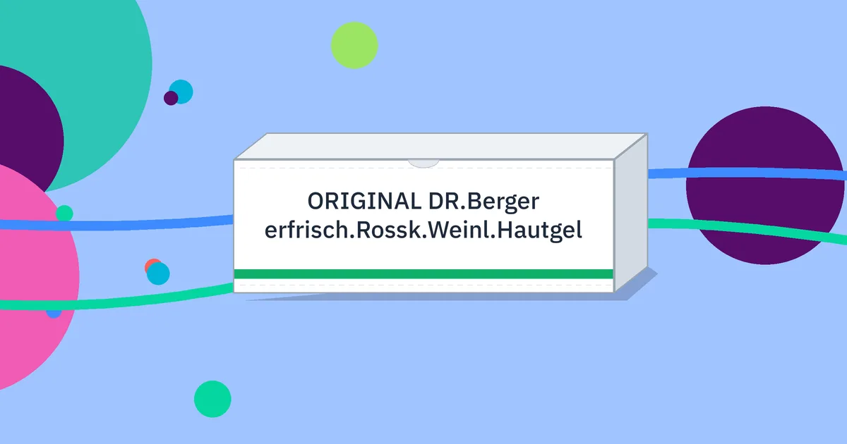 Symbolbild: Packung mit der Aufschrift ORIGINAL DR.Berger erfrisch.Rossk.Weinl.Hautgel (PZN 13705736) – Verfügbarkeit und Bezug in Apotheken in Frankfurt am Main
