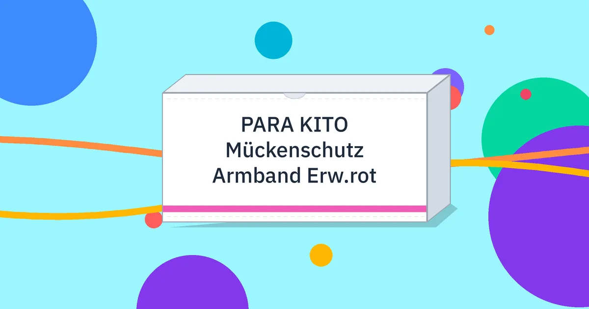 Symbolbild: Packung mit der Aufschrift PARA KITO Mückenschutz Armband Erw.rot (PZN 19132164) – Verfügbarkeit und Bezug in Apotheken in Frankfurt am Main