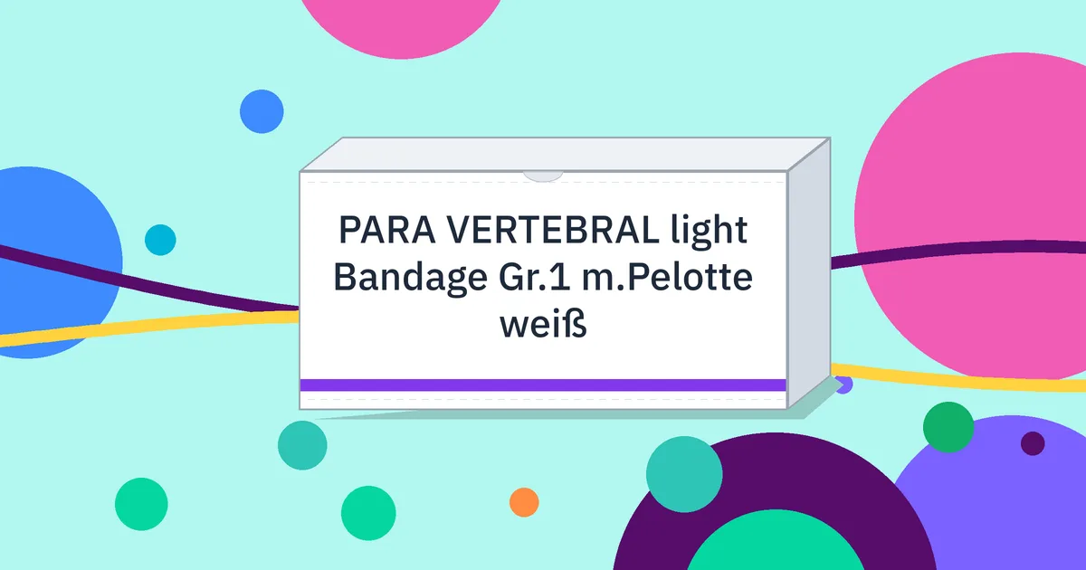Symbolbild: Packung mit der Aufschrift PARA VERTEBRAL light Bandage Gr.1 m.Pelotte weiß (PZN 10003896) – Verfügbarkeit und Bezug in Apotheken in Frankfurt am Main