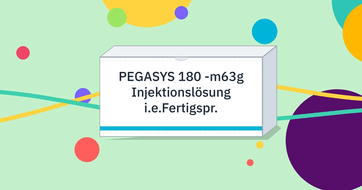 Symbolbild: Packung mit der Aufschrift PEGASYS 180 -m63g Injektionslösung i.e.Fertigspr. (PZN 16703672) – Verfügbarkeit und Bezug in Apotheken in Frankfurt am Main