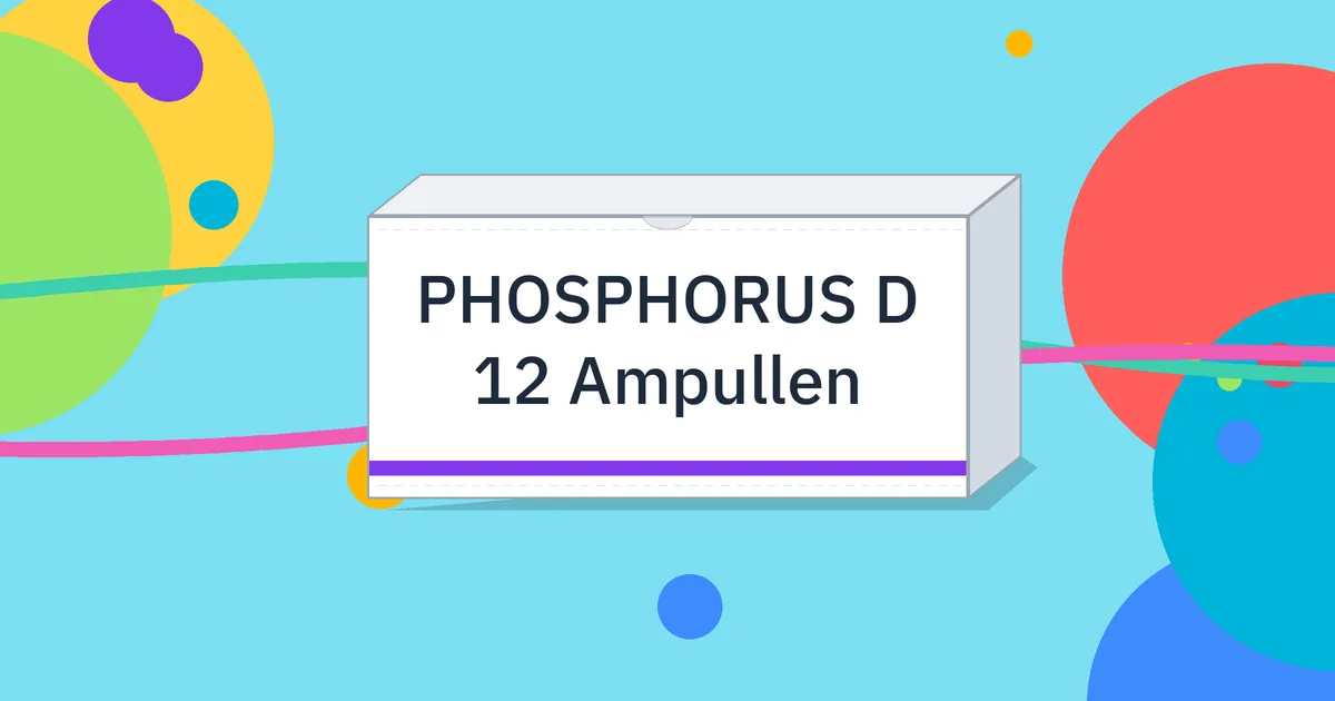 Symbolbild: Packung mit der Aufschrift PHOSPHORUS D 12 Ampullen (PZN 11707642) – Verfügbarkeit und Bezug in Apotheken in Frankfurt am Main