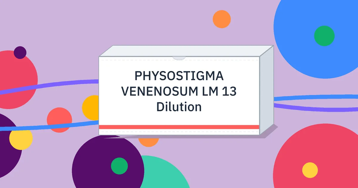 Symbolbild: Packung mit der Aufschrift PHYSOSTIGMA VENENOSUM LM 13 Dilution (PZN 13035342) – Verfügbarkeit und Bezug in Apotheken in Frankfurt am Main