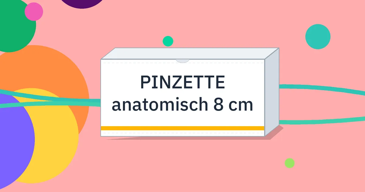 Symbolbild: Packung mit der Aufschrift PINZETTE anatomisch 8 cm (PZN 04845875) – Verfügbarkeit und Bezug in Apotheken in Frankfurt am Main