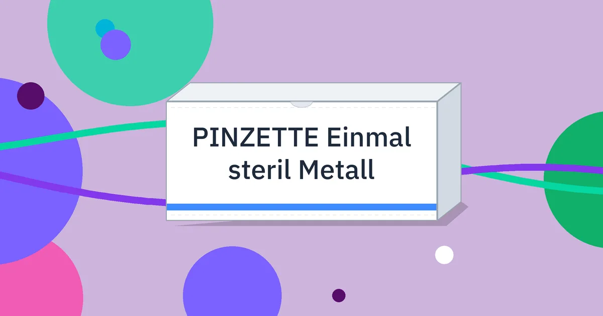 Symbolbild: Packung mit der Aufschrift PINZETTE Einmal steril Metall (PZN 10125820) – Verfügbarkeit und Bezug in Apotheken in Frankfurt am Main