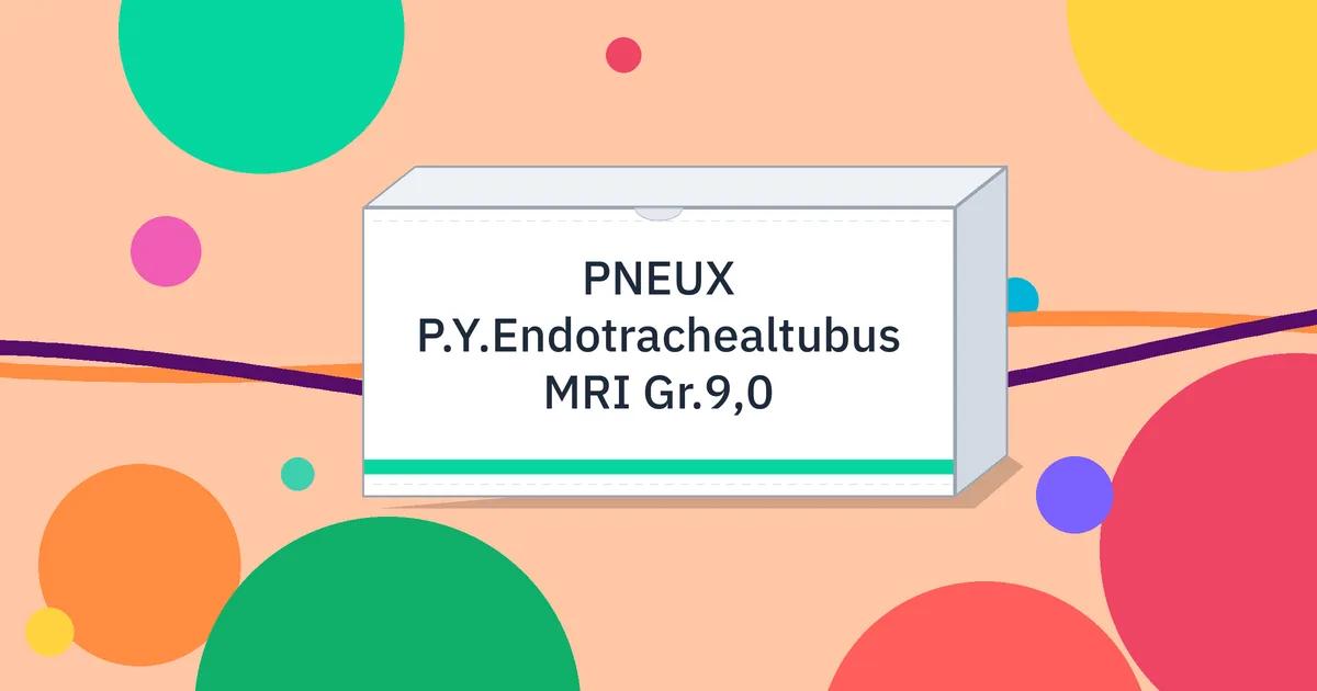 Symbolbild: Packung mit der Aufschrift PNEUX P.Y.Endotrachealtubus MRI Gr.9,0 (PZN 14165791) – Verfügbarkeit und Bezug in Apotheken in Frankfurt am Main