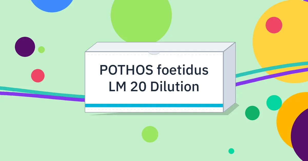 Symbolbild: Packung mit der Aufschrift POTHOS foetidus LM 20 Dilution (PZN 13666203) – Verfügbarkeit und Bezug in Apotheken in Frankfurt am Main
