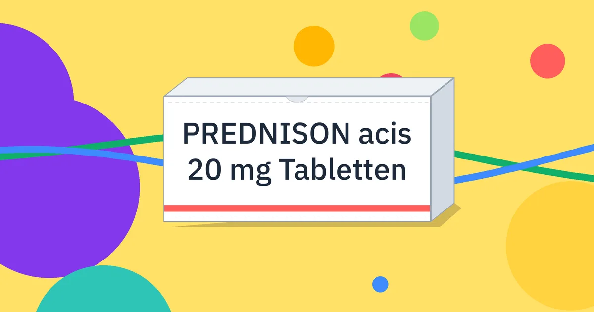 Symbolbild: Packung mit der Aufschrift PREDNISON acis 20 mg Tabletten (PZN 02173443) – Verfügbarkeit und Bezug in Apotheken in Frankfurt am Main