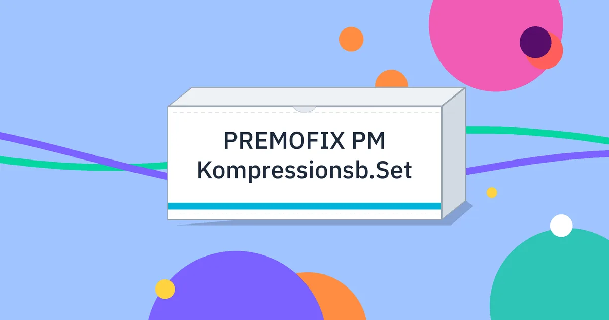 Symbolbild: Packung mit der Aufschrift PREMOFIX PM Kompressionsb.Set (PZN 11094375) – Verfügbarkeit und Bezug in Apotheken in Frankfurt am Main