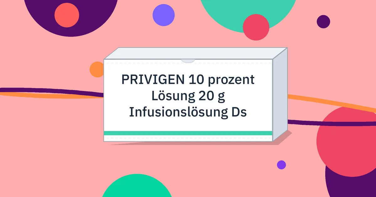 Symbolbild: Packung mit der Aufschrift PRIVIGEN 10 prozent Lösung 20 g Infusionslösung Ds (PZN 07584671) – Verfügbarkeit und Bezug in Apotheken in Frankfurt am Main