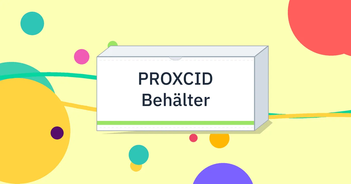 Symbolbild: Packung mit der Aufschrift PROXCID Behälter (PZN 00780966) – Verfügbarkeit und Bezug in Apotheken in Frankfurt am Main