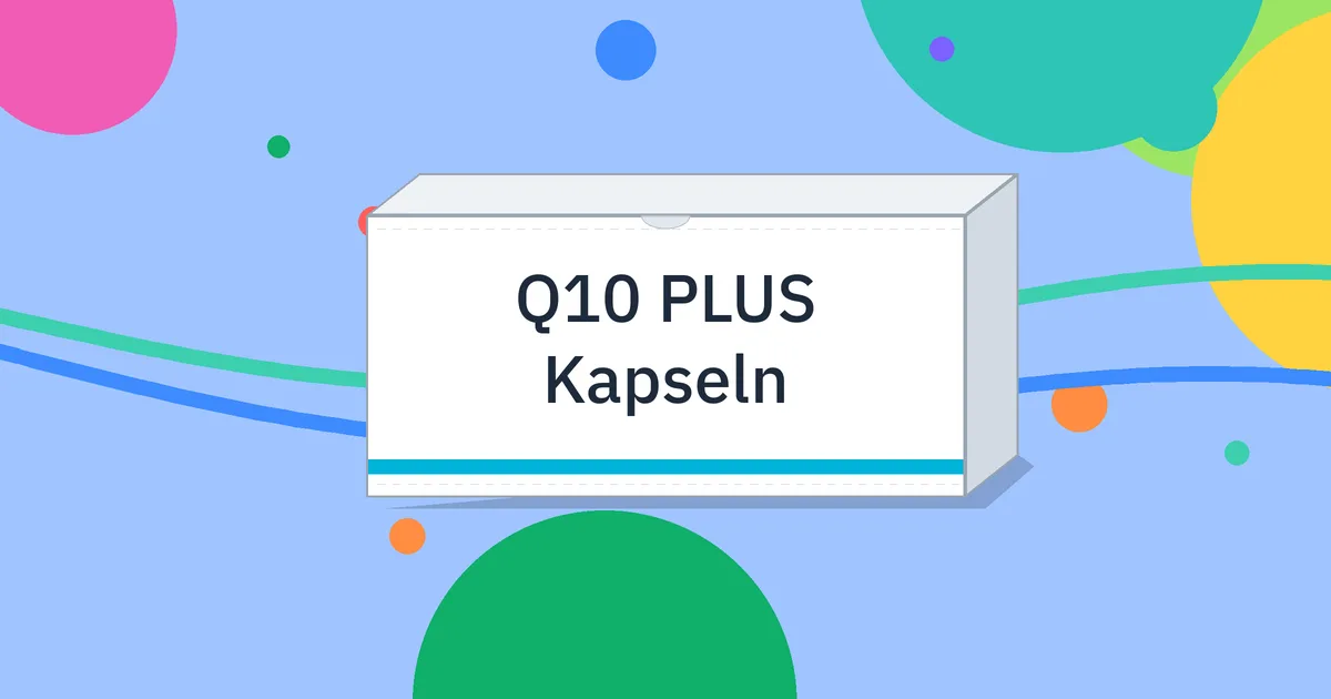 Symbolbild: Packung mit der Aufschrift Q10 PLUS Kapseln (PZN 20941733) – Verfügbarkeit und Bezug in Apotheken in Frankfurt am Main