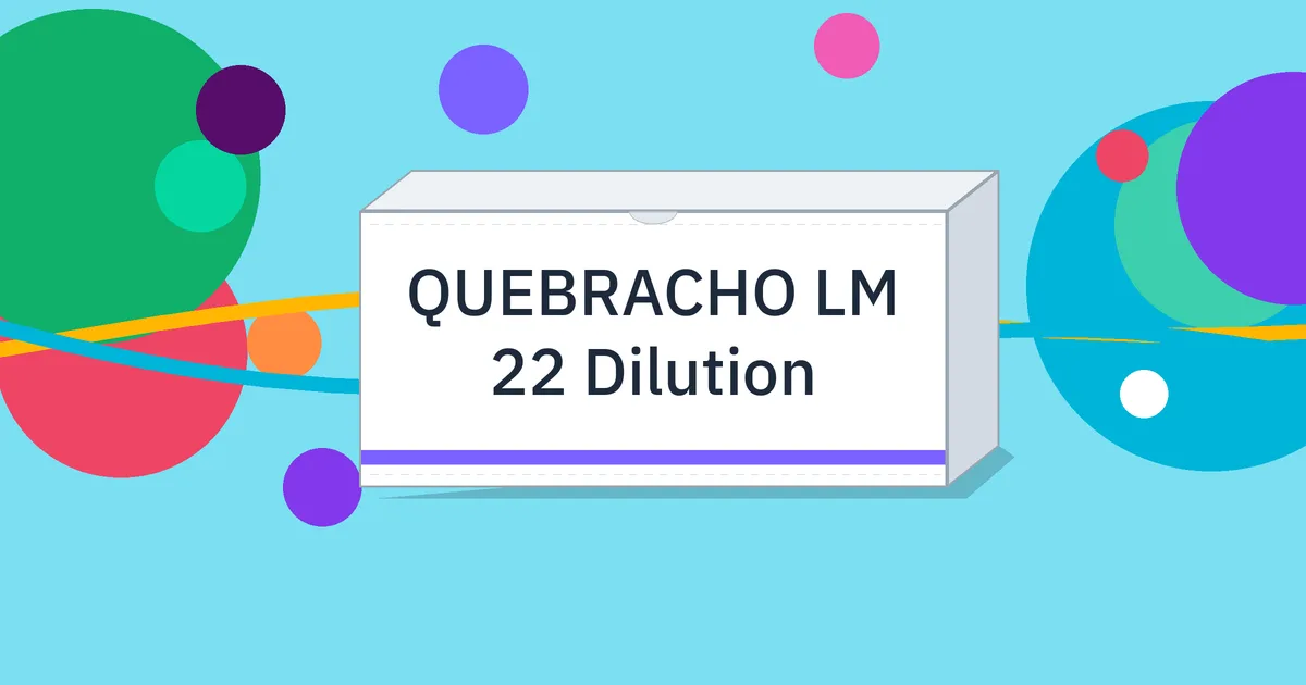Symbolbild: Packung mit der Aufschrift QUEBRACHO LM 22 Dilution (PZN 13673798) – Verfügbarkeit und Bezug in Apotheken in Frankfurt am Main