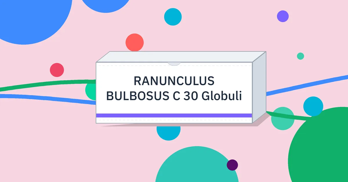 Symbolbild: Packung mit der Aufschrift RANUNCULUS BULBOSUS C 30 Globuli (PZN 04233818) – Verfügbarkeit und Bezug in Apotheken in Frankfurt am Main