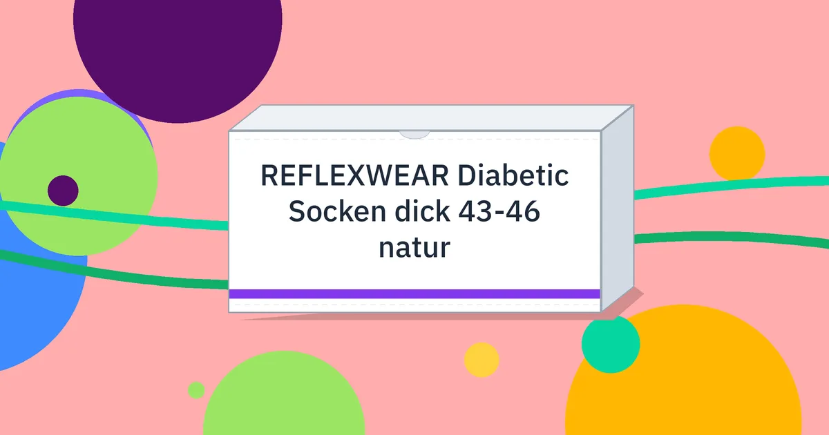 Symbolbild: Packung mit der Aufschrift REFLEXWEAR Diabetic Socken dick 43-46 natur (PZN 14400921) – Verfügbarkeit und Bezug in Apotheken in Frankfurt am Main
