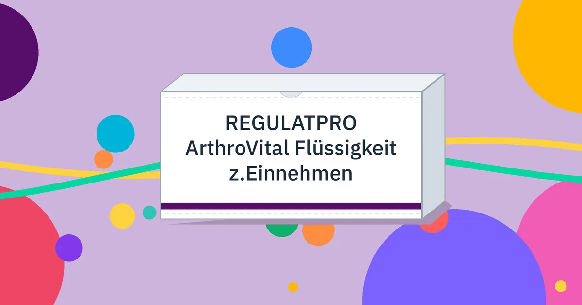 Symbolbild: Packung mit der Aufschrift REGULATPRO ArthroVital Flüssigkeit z.Einnehmen (PZN 18891301) – Verfügbarkeit und Bezug in Apotheken in Frankfurt am Main