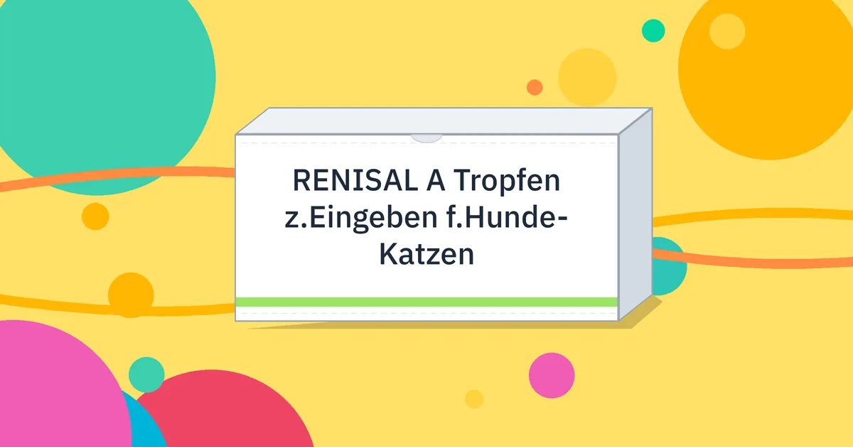 Symbolbild: Packung mit der Aufschrift RENISAL A Tropfen z.Eingeben f.Hunde-Katzen (PZN 15262697) – Verfügbarkeit und Bezug in Apotheken in Frankfurt am Main