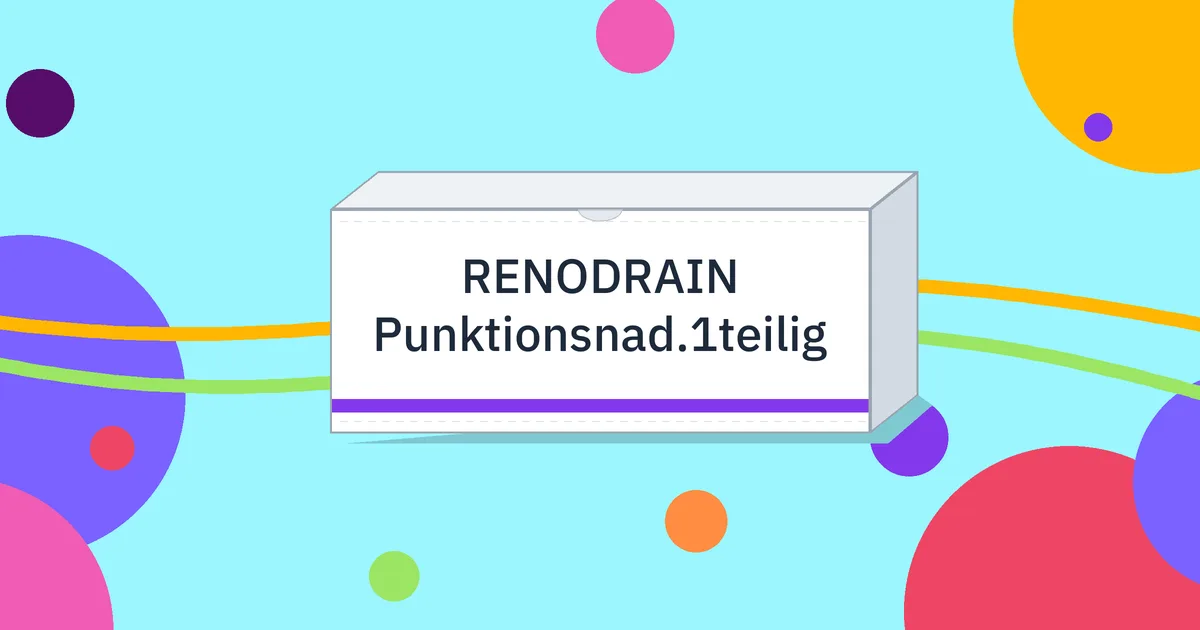 Symbolbild: Packung mit der Aufschrift RENODRAIN Punktionsnad.1teilig (PZN 00444501) – Verfügbarkeit und Bezug in Apotheken in Frankfurt am Main