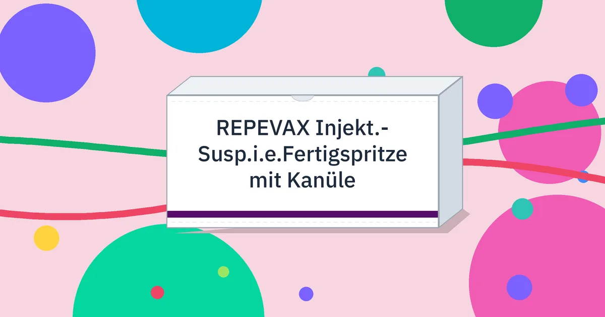 Symbolbild: Packung mit der Aufschrift REPEVAX Injekt.-Susp.i.e.Fertigspritze mit Kanüle (PZN 01020536) – Verfügbarkeit und Bezug in Apotheken in Frankfurt am Main