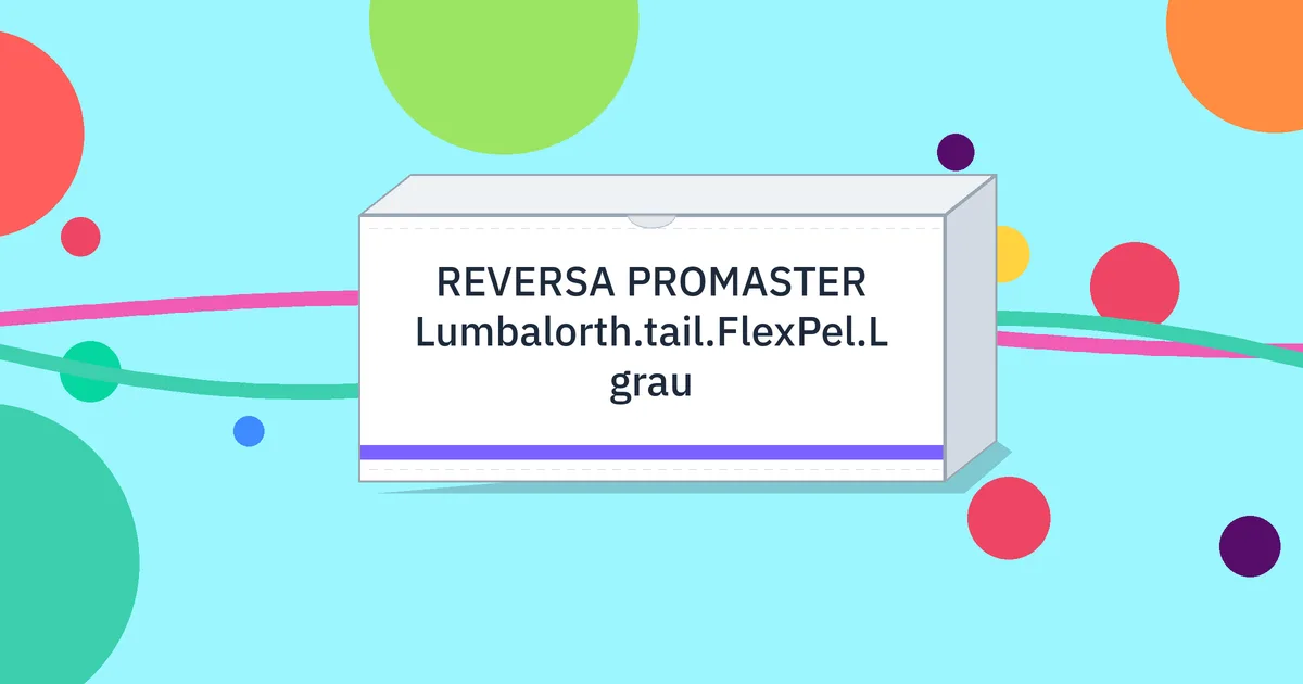 Symbolbild: Packung mit der Aufschrift REVERSA PROMASTER Lumbalorth.tail.FlexPel.L grau (PZN 10927962) – Verfügbarkeit und Bezug in Apotheken in Frankfurt am Main