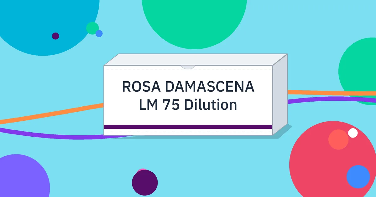 Symbolbild: Packung mit der Aufschrift ROSA DAMASCENA LM 75 Dilution (PZN 13056545) – Verfügbarkeit und Bezug in Apotheken in Frankfurt am Main