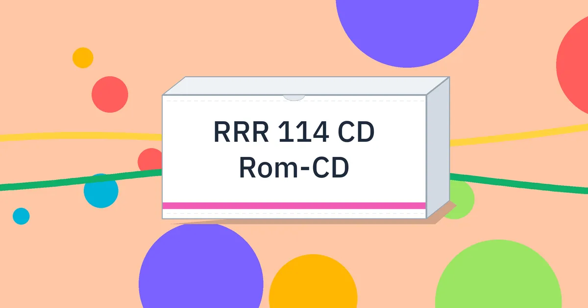 Symbolbild: Packung mit der Aufschrift RRR 114 CD Rom-CD (PZN 05975491) – Verfügbarkeit und Bezug in Apotheken in Frankfurt am Main