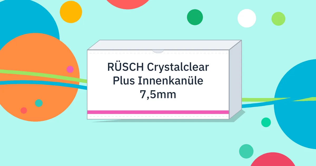 Symbolbild: Packung mit der Aufschrift RÜSCH Crystalclear Plus Innenkanüle 7,5mm (PZN 03434064) – Verfügbarkeit und Bezug in Apotheken in Frankfurt am Main