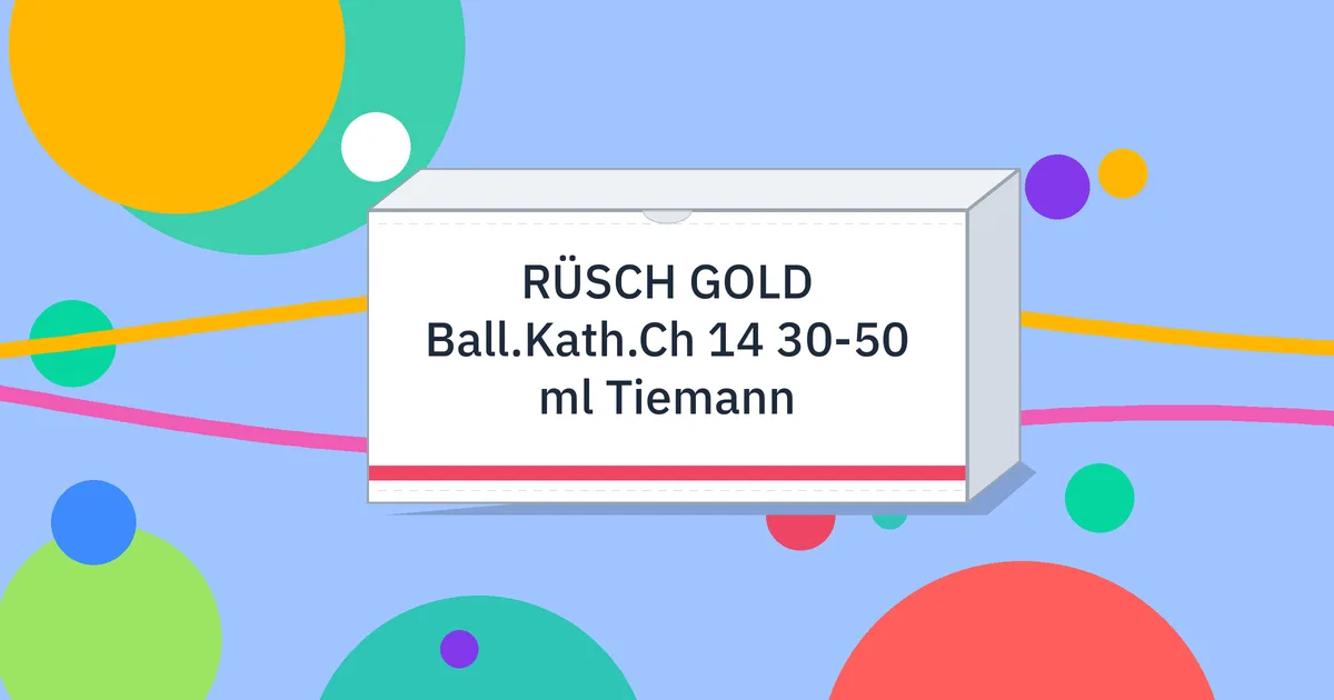 Symbolbild: Packung mit der Aufschrift RÜSCH GOLD Ball.Kath.Ch 14 30-50 ml Tiemann (PZN 03091606) – Verfügbarkeit und Bezug in Apotheken in Frankfurt am Main