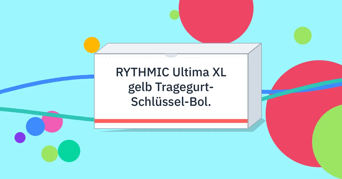 Symbolbild: Packung mit der Aufschrift RYTHMIC Ultima XL gelb Tragegurt-Schlüssel-Bol. (PZN 18786573) – Verfügbarkeit und Bezug in Apotheken in Frankfurt am Main