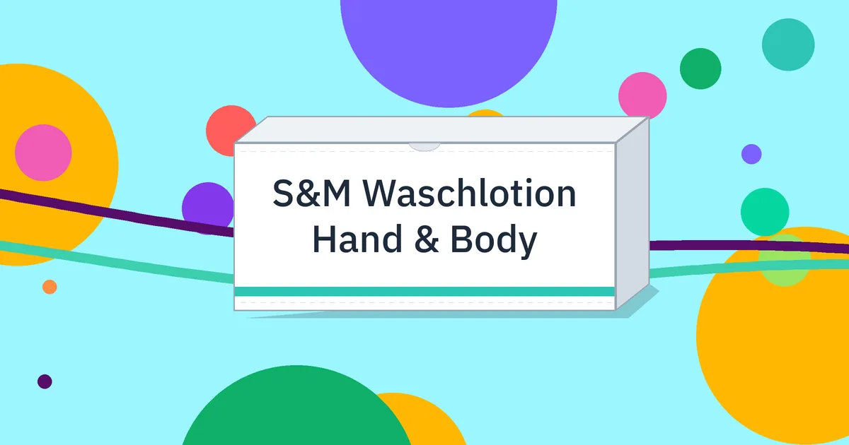 Symbolbild: Packung mit der Aufschrift S&M Waschlotion Hand & Body (PZN 19995385) – Verfügbarkeit und Bezug in Apotheken in Frankfurt am Main