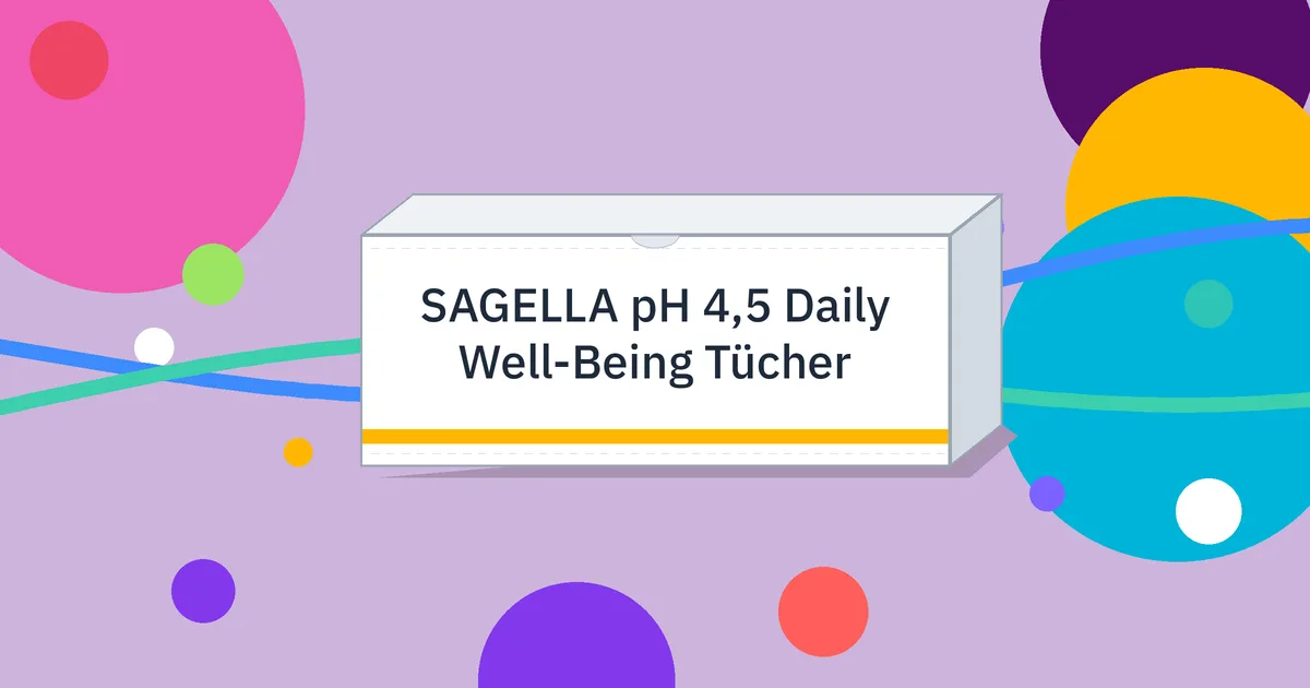 Symbolbild: Packung mit der Aufschrift SAGELLA pH 4,5 Daily Well-Being Tücher (PZN 19824382) – Verfügbarkeit und Bezug in Apotheken in Frankfurt am Main