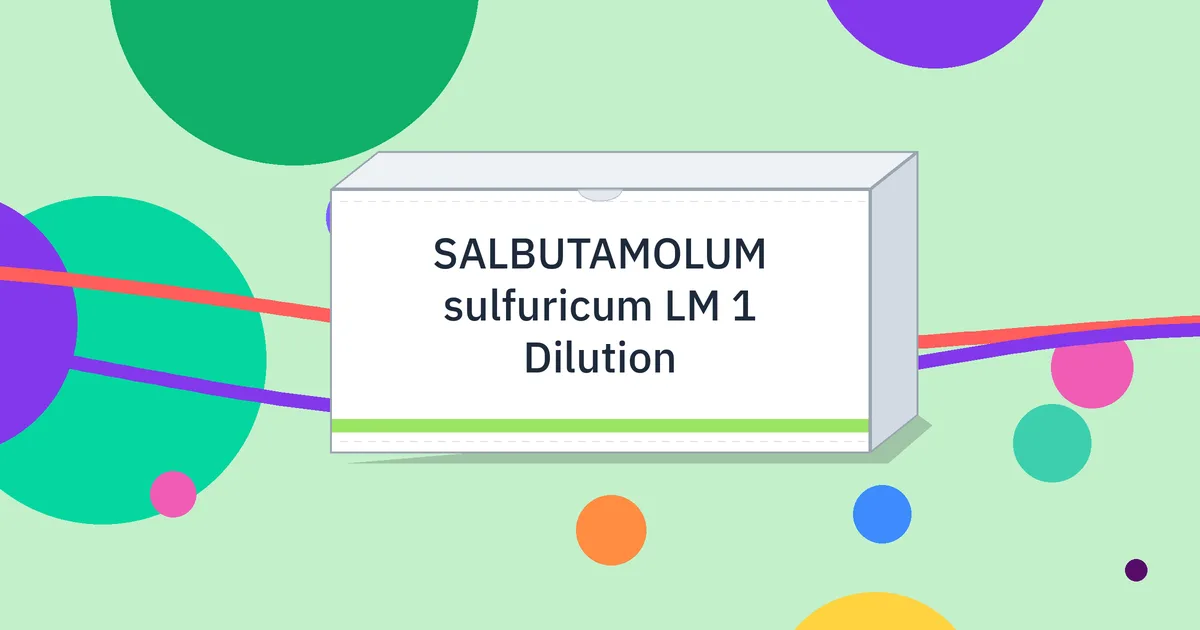 Symbolbild: Packung mit der Aufschrift SALBUTAMOLUM sulfuricum LM 1 Dilution (PZN 18271656) – Verfügbarkeit und Bezug in Apotheken in Frankfurt am Main