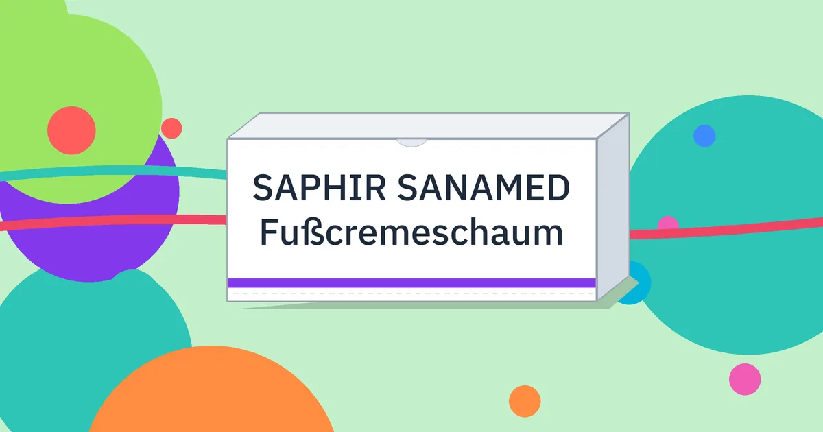 Symbolbild: Packung mit der Aufschrift SAPHIR SANAMED Fußcremeschaum (PZN 10040236) – Verfügbarkeit und Bezug in Apotheken in Frankfurt am Main
