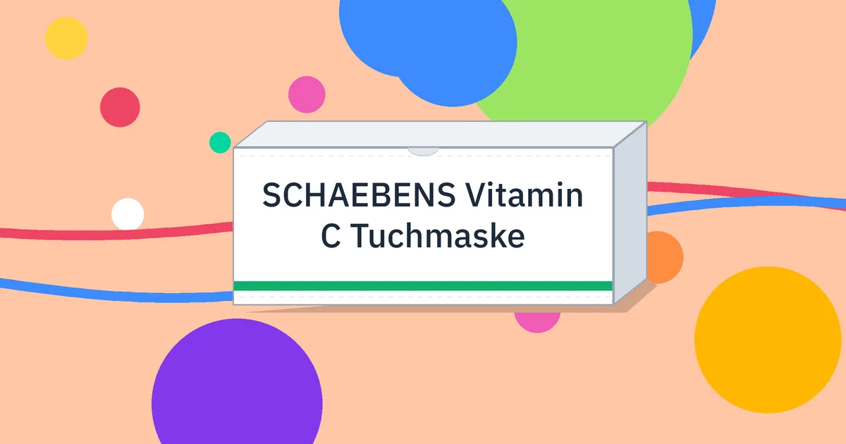 Symbolbild: Packung mit der Aufschrift SCHAEBENS Vitamin C Tuchmaske (PZN 18750457) – Verfügbarkeit und Bezug in Apotheken in Frankfurt am Main