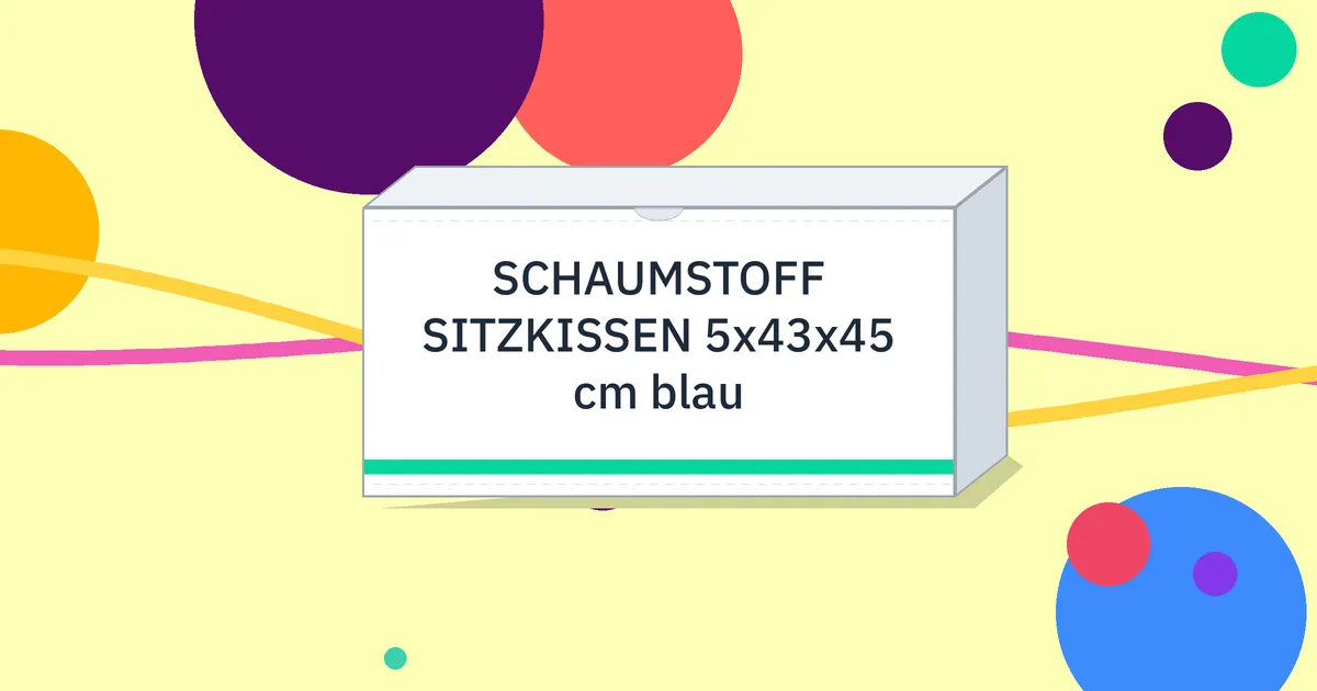 Symbolbild: Packung mit der Aufschrift SCHAUMSTOFF SITZKISSEN 5x43x45 cm blau (PZN 03772720) – Verfügbarkeit und Bezug in Apotheken in Frankfurt am Main