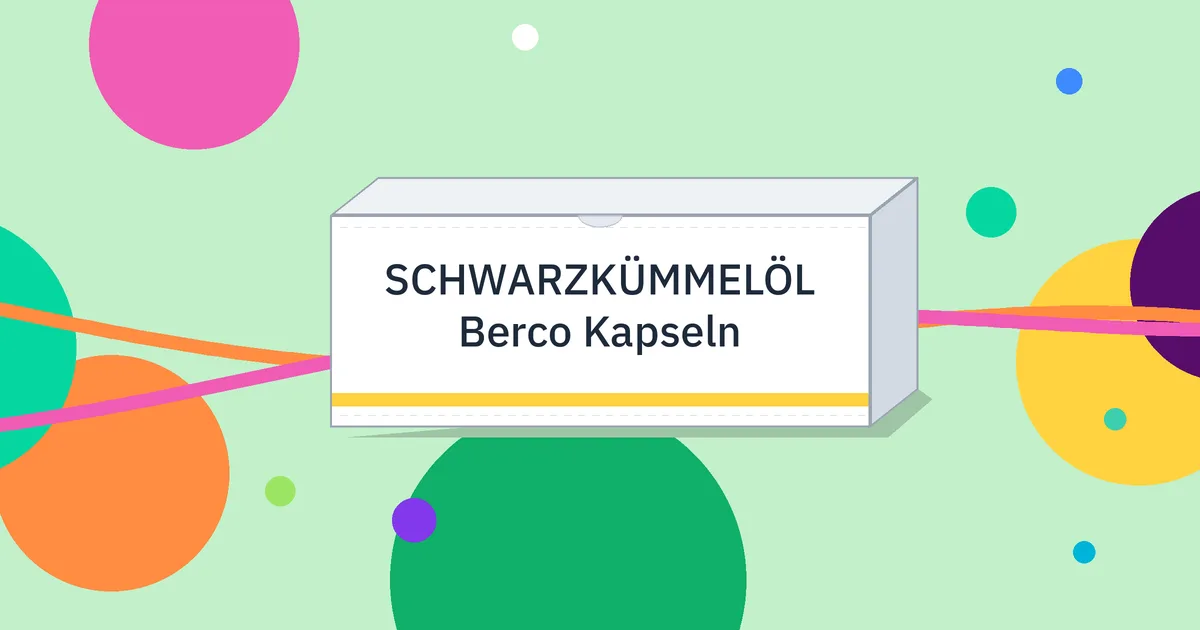 Symbolbild: Packung mit der Aufschrift SCHWARZKÜMMELÖL Berco Kapseln (PZN 02417833) – Verfügbarkeit und Bezug in Apotheken in Frankfurt am Main