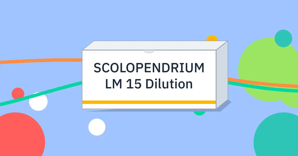Symbolbild: Packung mit der Aufschrift SCOLOPENDRIUM LM 15 Dilution (PZN 13690294) – Verfügbarkeit und Bezug in Apotheken in Frankfurt am Main